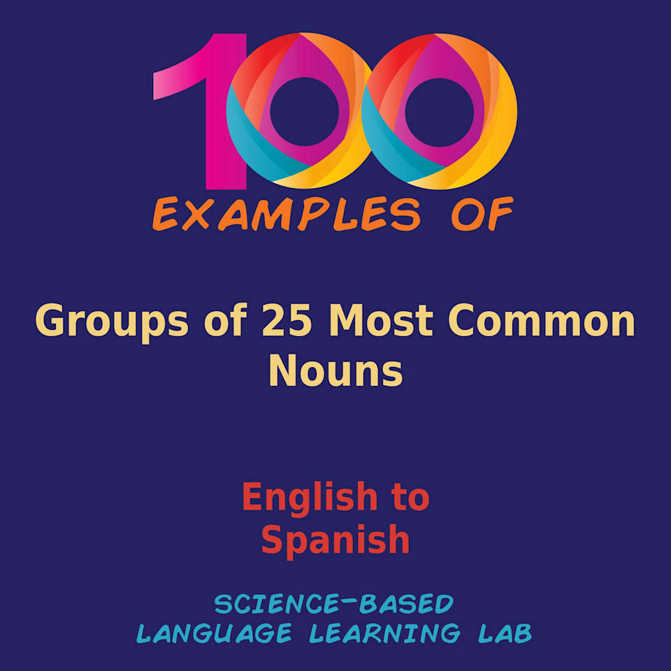 100 Examples of Groups of 25 Most Common Nouns by Science-Based ...